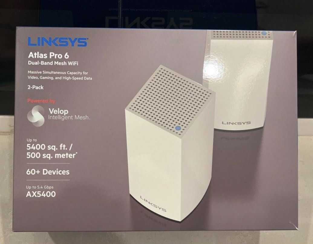 Linksys MX5502 Atlas Pro 6: AX5400 Dual-Band Mesh WiFi 6 System ( Pack of 2 ) - WiFi 6 MESH ...