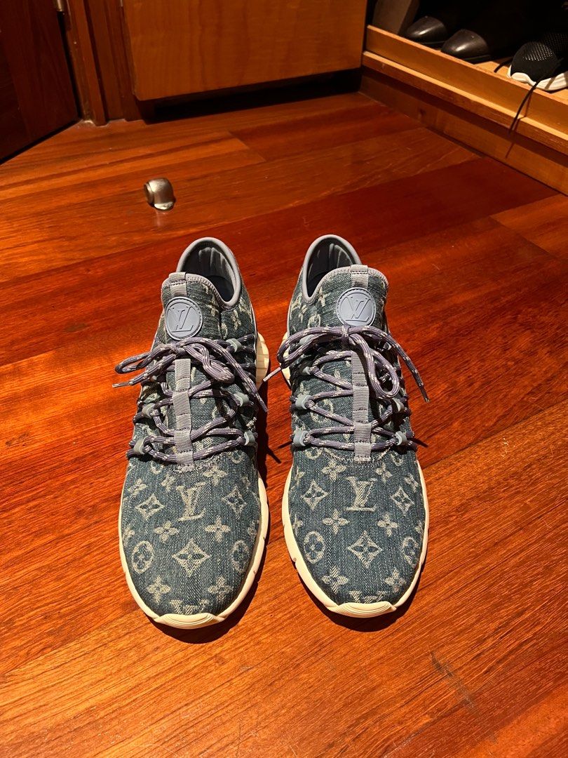Louis Vuitton Denim Mongram Fastlane Sneakers, Men's Fashion, Footwear ...