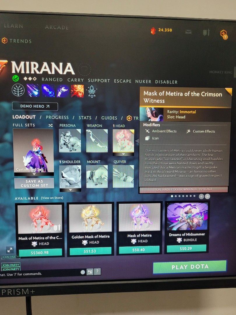 Mask of the Metira of the Crimson Witness 2022 Mirana, Video Gaming ...