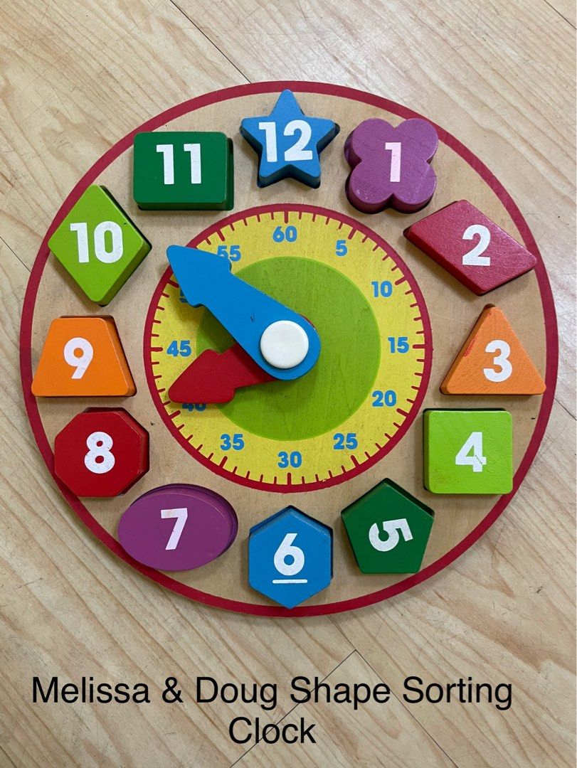 Melissa & Doug Shape Sorting Clock, Hobbies & Toys, Toys & Games on Carousell
