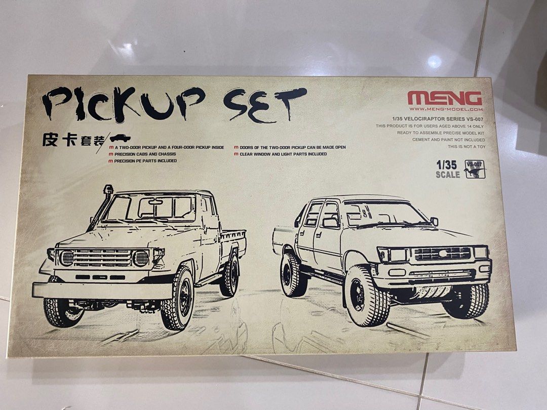 Meng Models 1/35 Scale Pickup Truck (Plastic Scale Model Kits), Hobbies ...