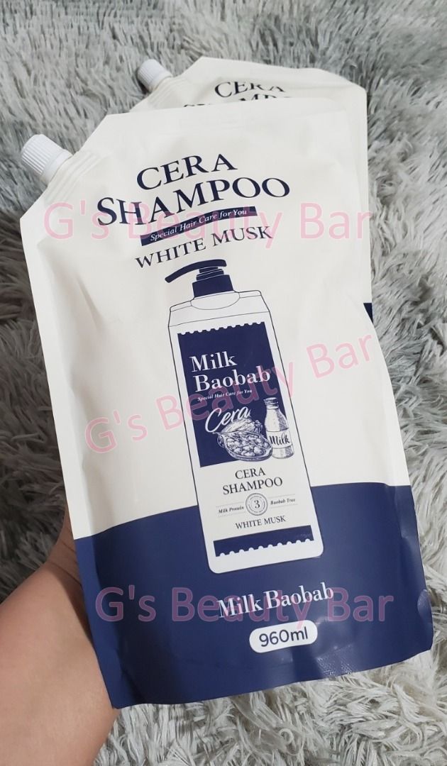 Milk Baobab Cera White Musk Shampoo Refill 960ml - Authentic Korean Hair and Scalp Care, Beauty ...
