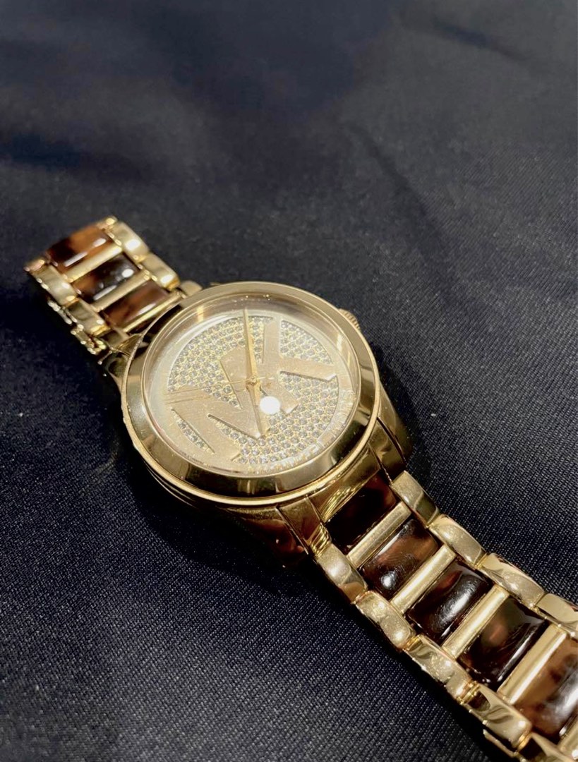 MK watch gold and leopard print, Women's Fashion, Watches & Accessories ...