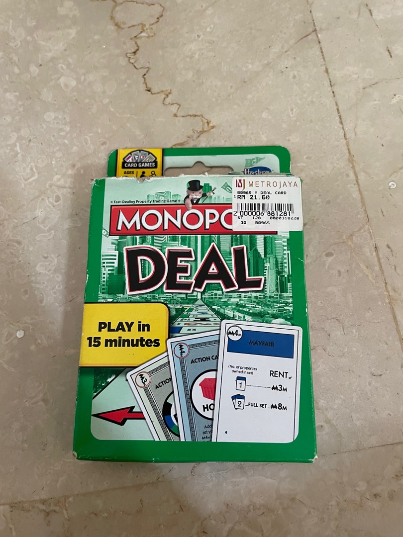 Monopoly Deal + free card set, Hobbies & Toys, Toys & Games on Carousell