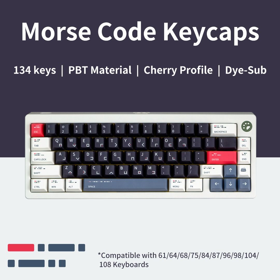 [SG Local Stock] Morse Code Keycaps | 134 Keys | Cherry Profile | PBT ...