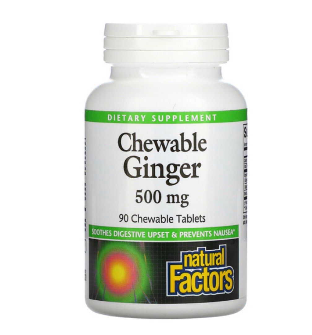 Natural Factors Chewable Ginger 500mg 90 chewable tablets expiry date ...