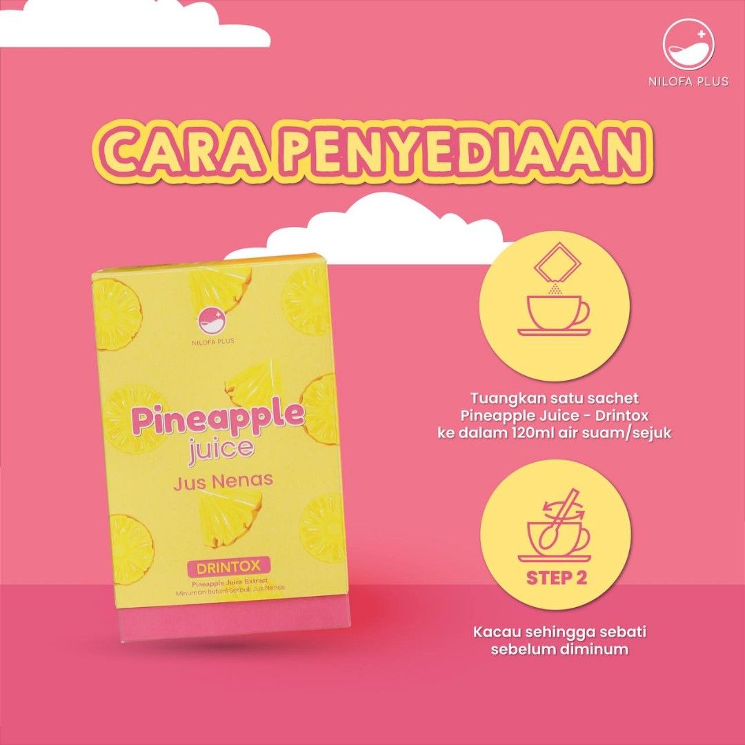 NILOFA PLUS PINEAPPLE DRINKTOX, Health & Nutrition, Health Supplements ...