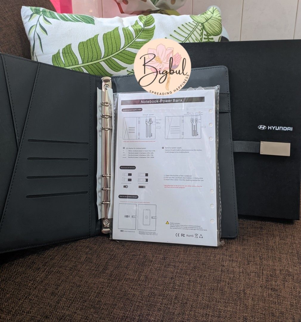 Note Book Power Bank dan Wireless Charging + USB, Telepon Seluler ...