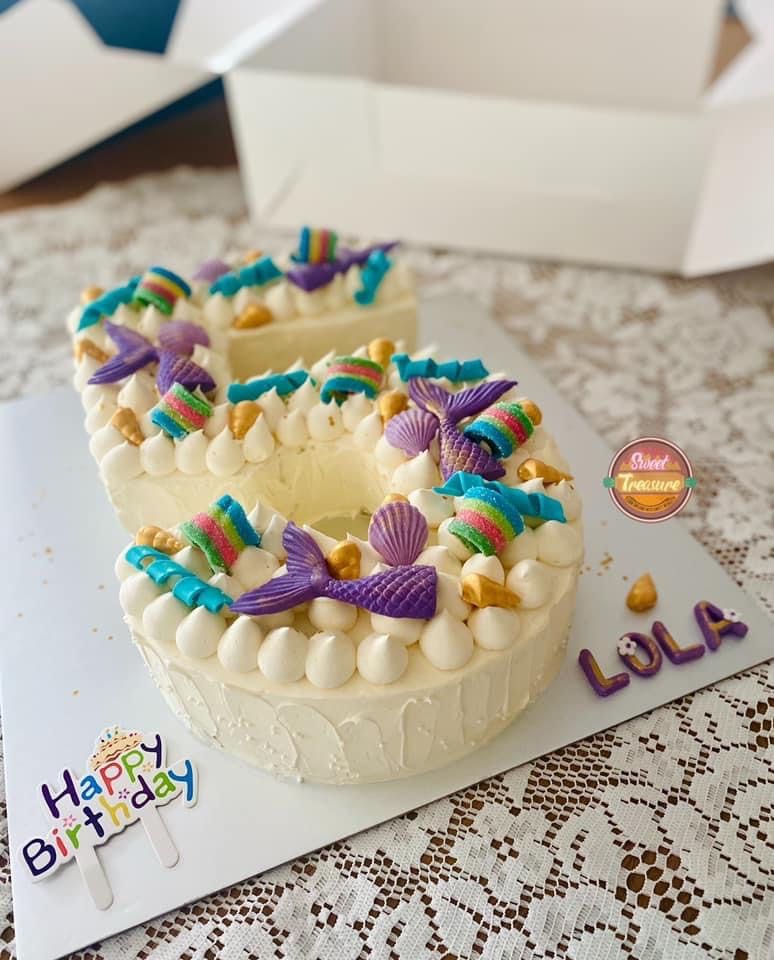 number cake baby shark / mermaid butterfly rainbow Poppy trolls ...