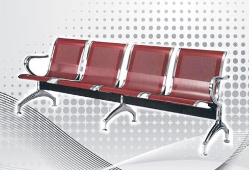 office Steel gang Chairs, (3 seater-5 seater available), Furniture ...