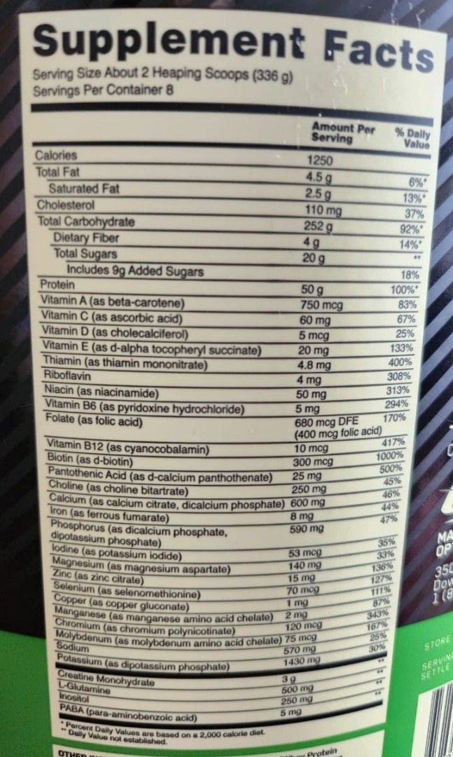Optimum Nutrition Serious Mass 6lbs Protein Mass Gainer Muscle Growth Protein Food And Drinks
