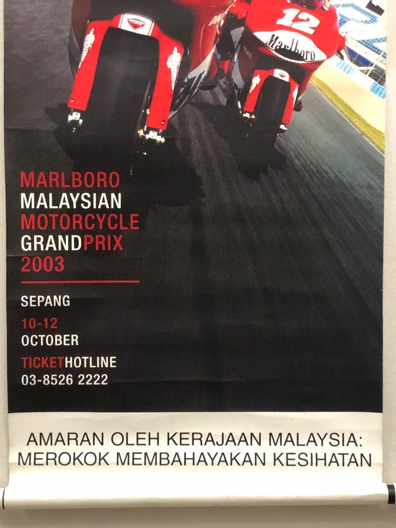 Original 2003 marlboro moto gp sepang banner promotion, Hobbies & Toys ...