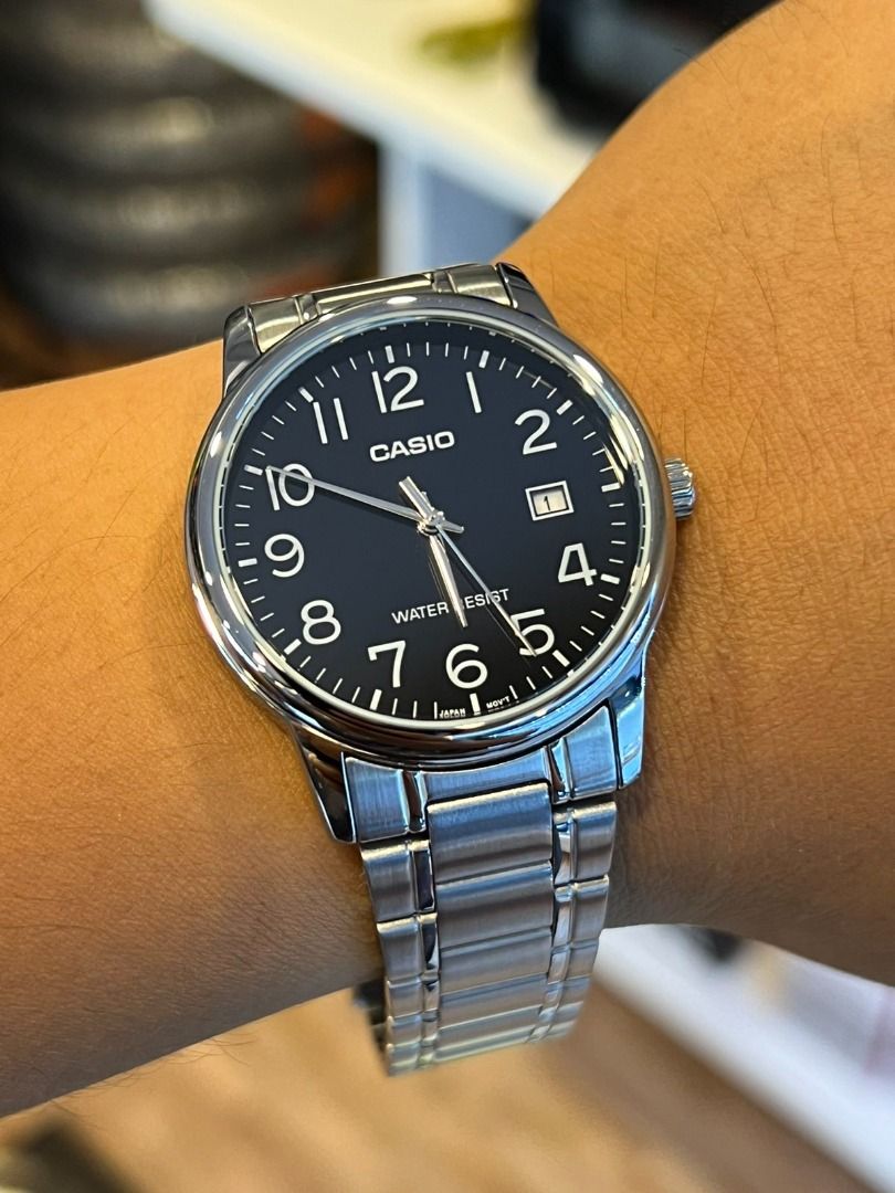 ORIGINAL CASIO Analog Stainless Steel Men's Watch MTP-V002D-1B / Legit ...