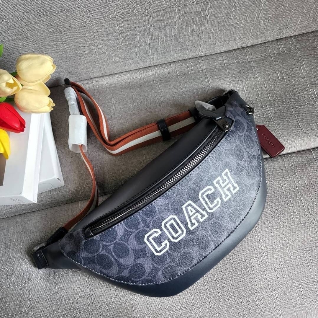 Original Coach Warren Belt Bag In Signature Canvas With Varsity Motif ...