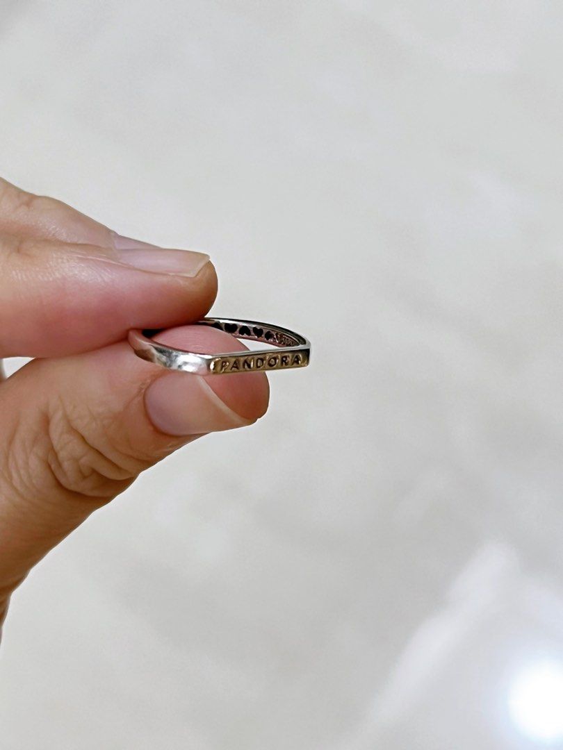 Pandora Logo Bar Stacking Ring - Size 48, Women's Fashion, Jewelry & Organisers, Rings on Carousell
