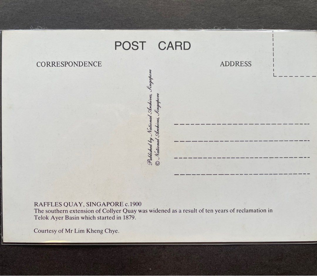 PC555 - Singapore Raffles Quay 1900 - The Southern Extension of Collyer ...