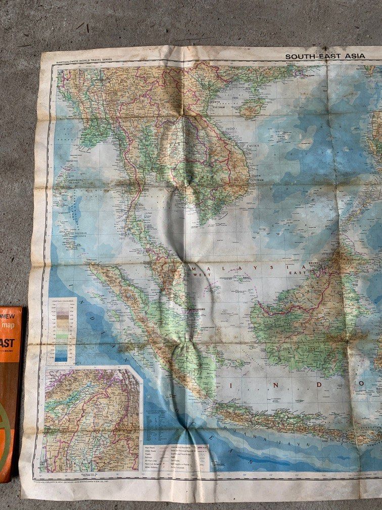 Peta Malaya vintage ( 39.5 x 29 inch ), Hobbies & Toys, Collectibles ...