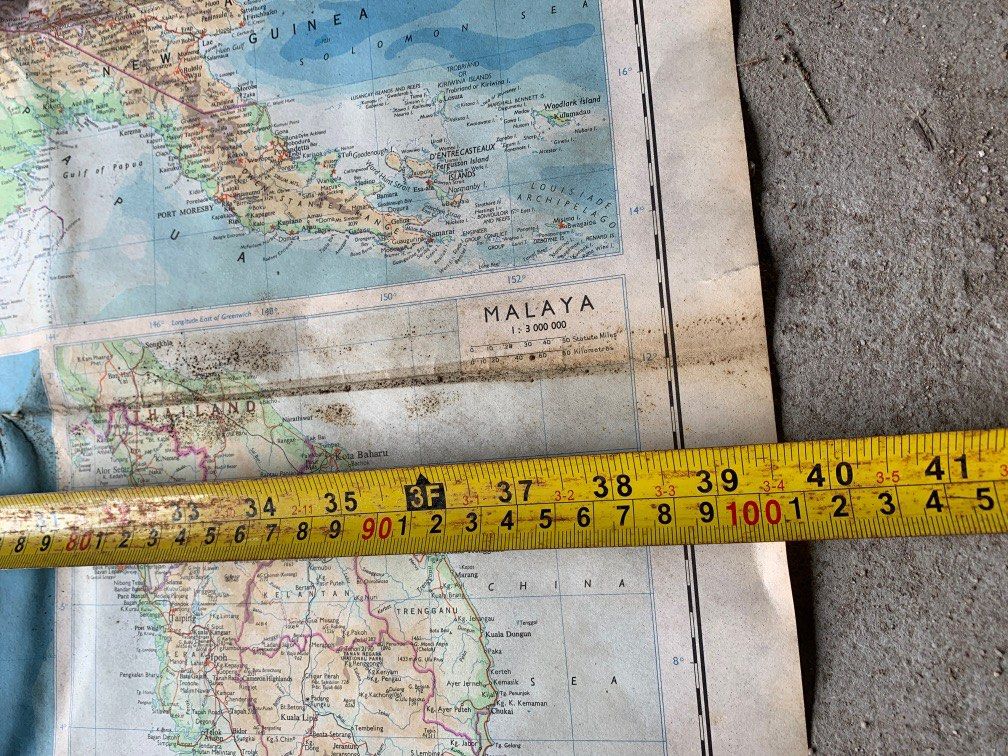 Peta Malaya vintage ( 39.5 x 29 inch ), Hobbies & Toys, Collectibles ...