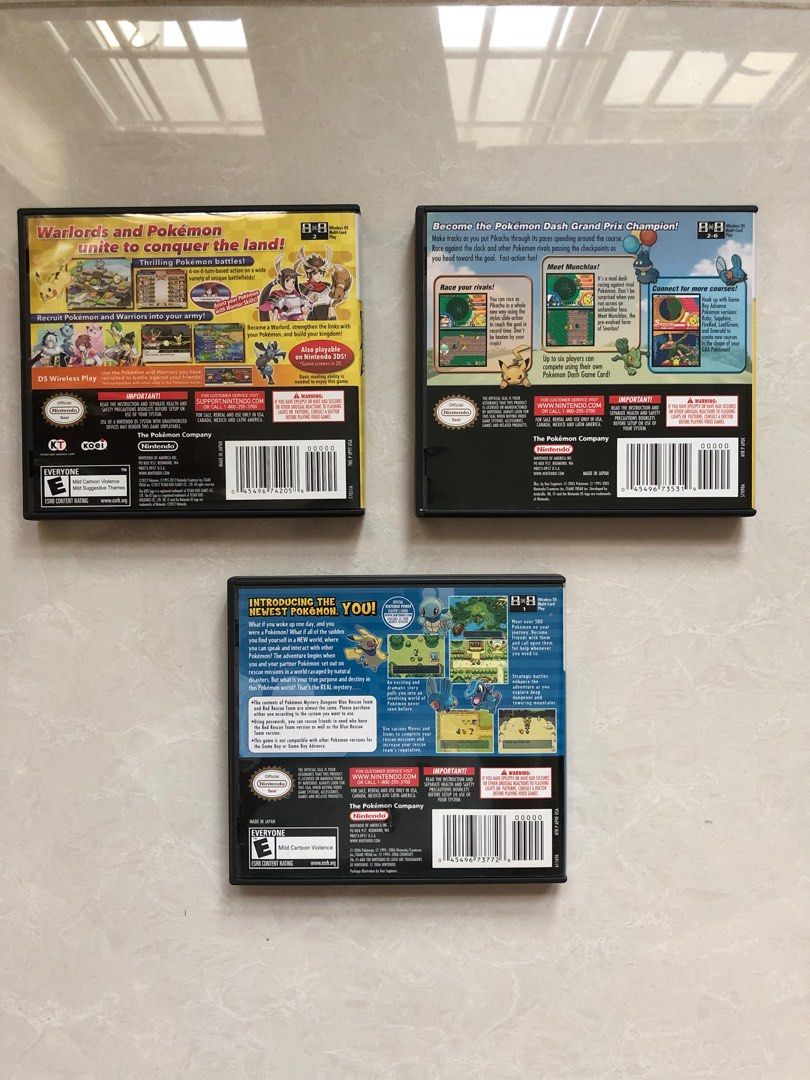 Pokemon Conquest, Pokemon Dash, Pokemon Mystery Dungeon Blue Rescue Team for Nintendo DS, 2DS ...