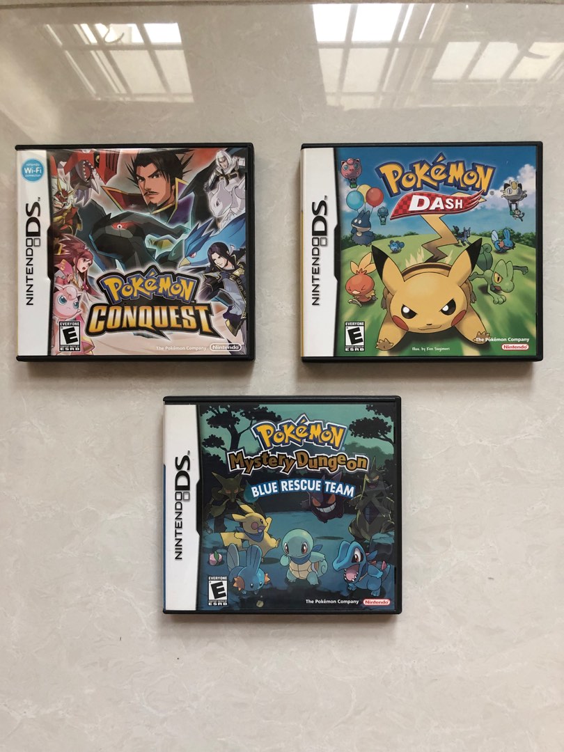 Pokemon Conquest, Pokemon Dash, Pokemon Mystery Dungeon Blue Rescue Team for Nintendo DS, 2DS ...