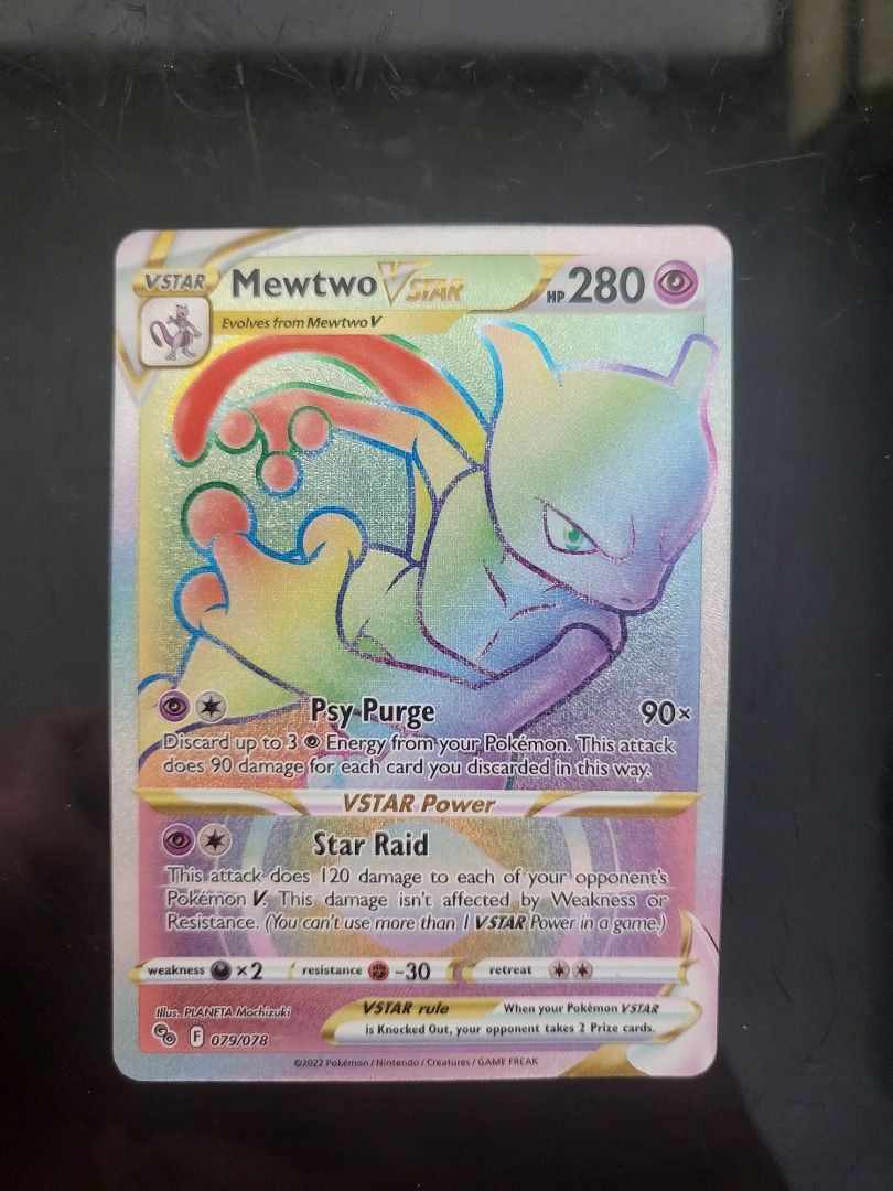 Pokemon Mewtwo Vstar Rainbow Secret Rare 079/078, Hobbies & Toys, Toys ...