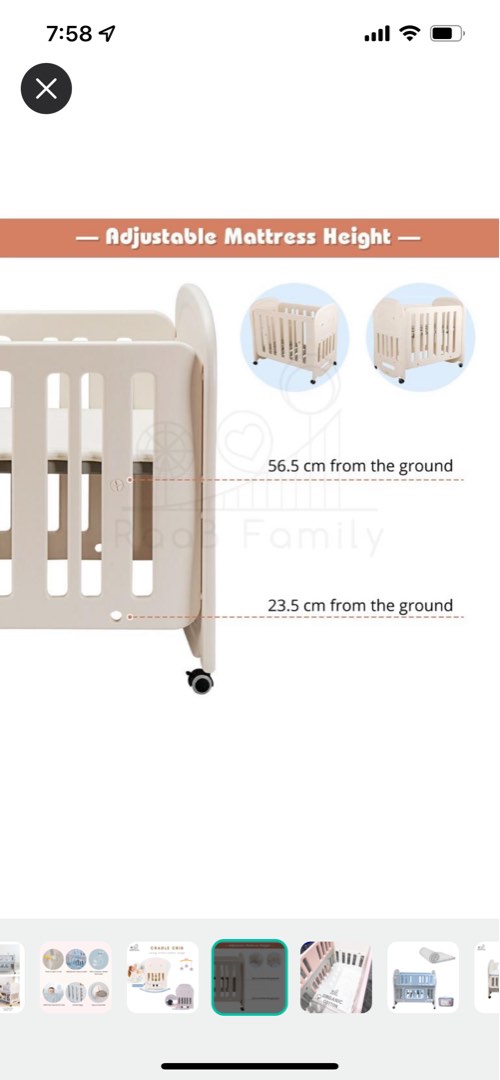 RAAB Baby Cot, Babies & Kids, Baby Nursery & Kids Furniture, Cots ...