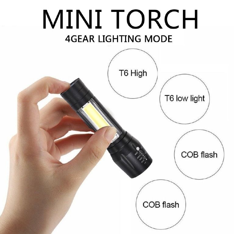 Rechargeable Multi-Functional LED Torchlight Flashlight, Car ...