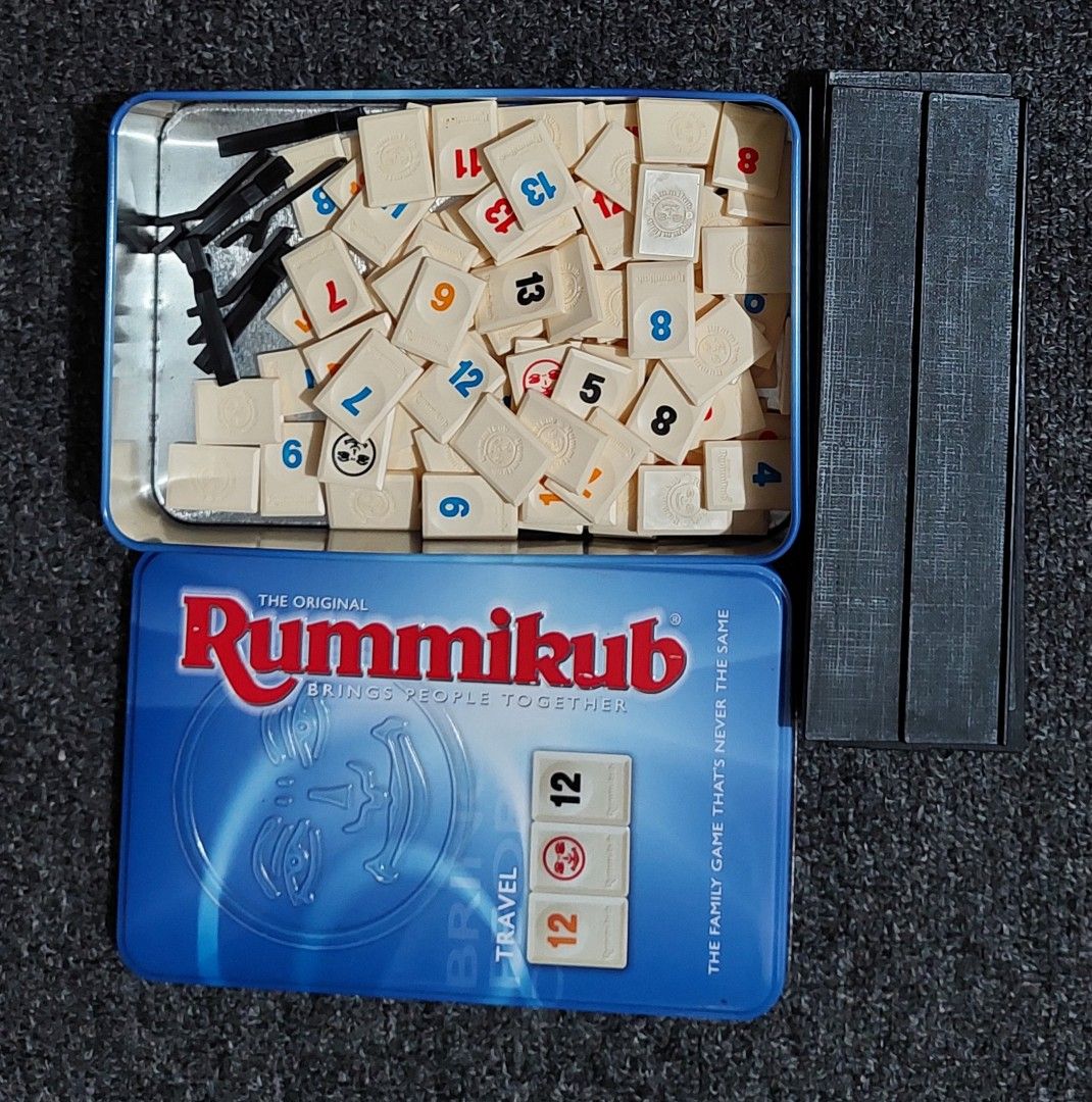 Rummikub travel set in tin can, Hobbies & Toys, Toys & Games on Carousell