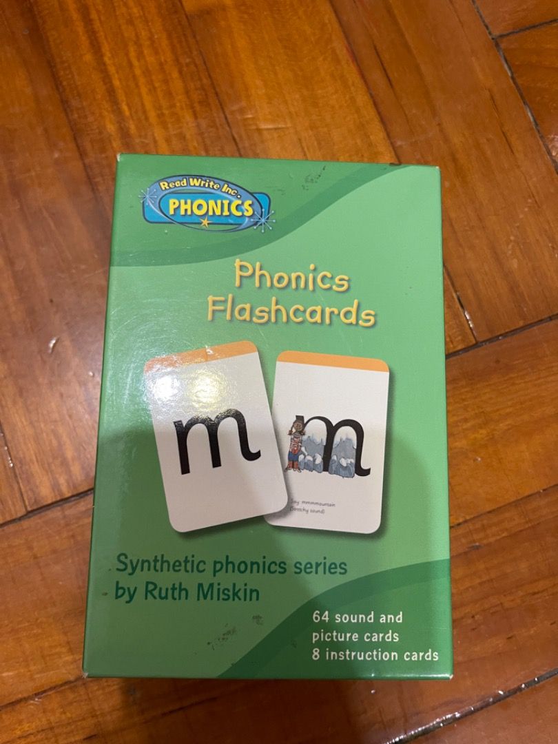 RWI Phonics set 1 and 2 flash cards, 興趣及遊戲, 書本 & 文具, 小朋友書 - Carousell