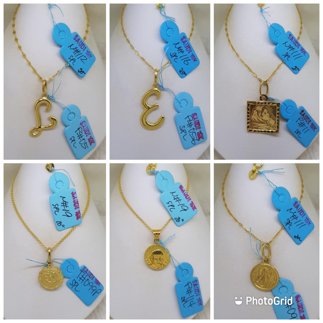 Saudi Gold 18K Necklaces W/Pendant, Women's Fashion, Jewelry ...