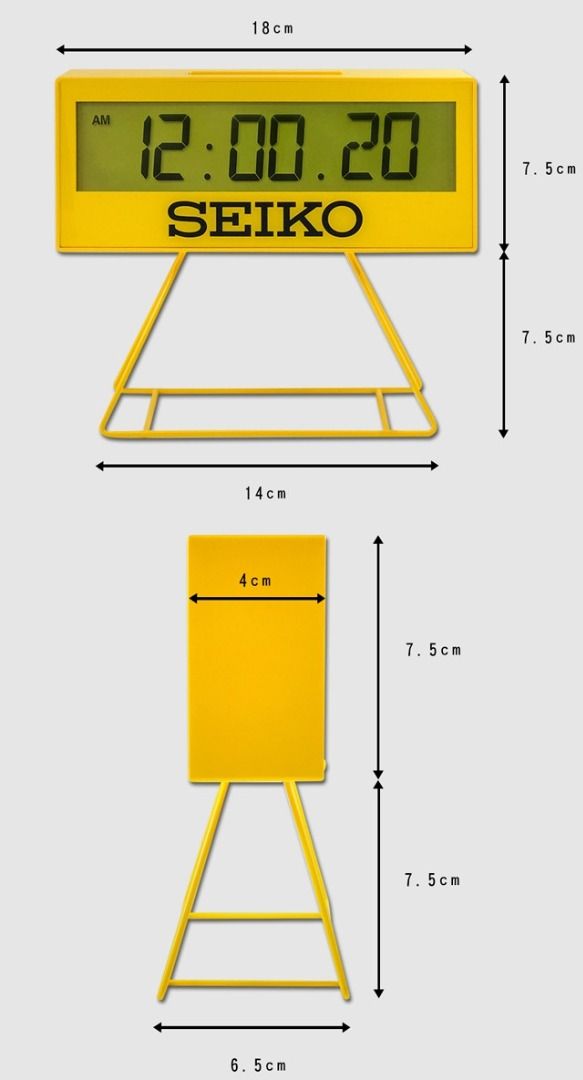 Seiko Digital Yellow Desk Table / Wall Clock QHL083Y, Furniture & Home ...