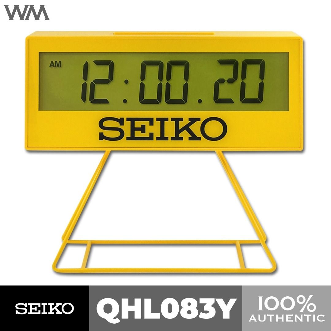 Seiko Digital Yellow Desk Table / Wall Clock QHL083Y, Furniture & Home ...