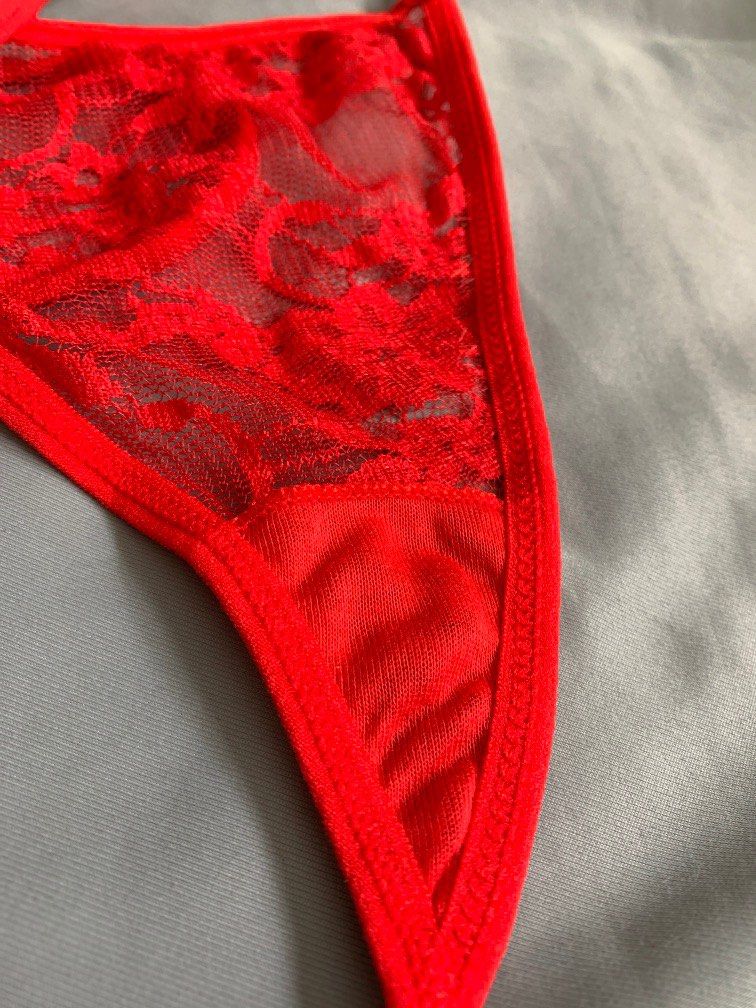 Sexy Red lace G string, Women's Fashion, New Undergarments & Loungewear ...