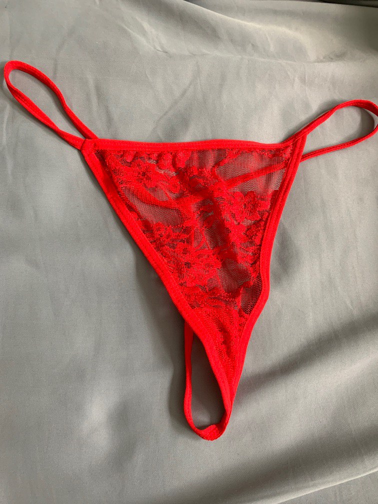 Sexy Red lace G string, Women's Fashion, New Undergarments & Loungewear ...