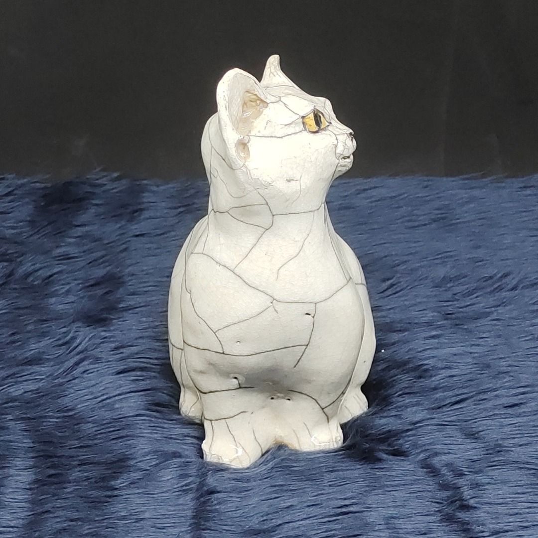 Signed Naked Raku Cat Figurine, Furniture & Home Living, Home Decor ...