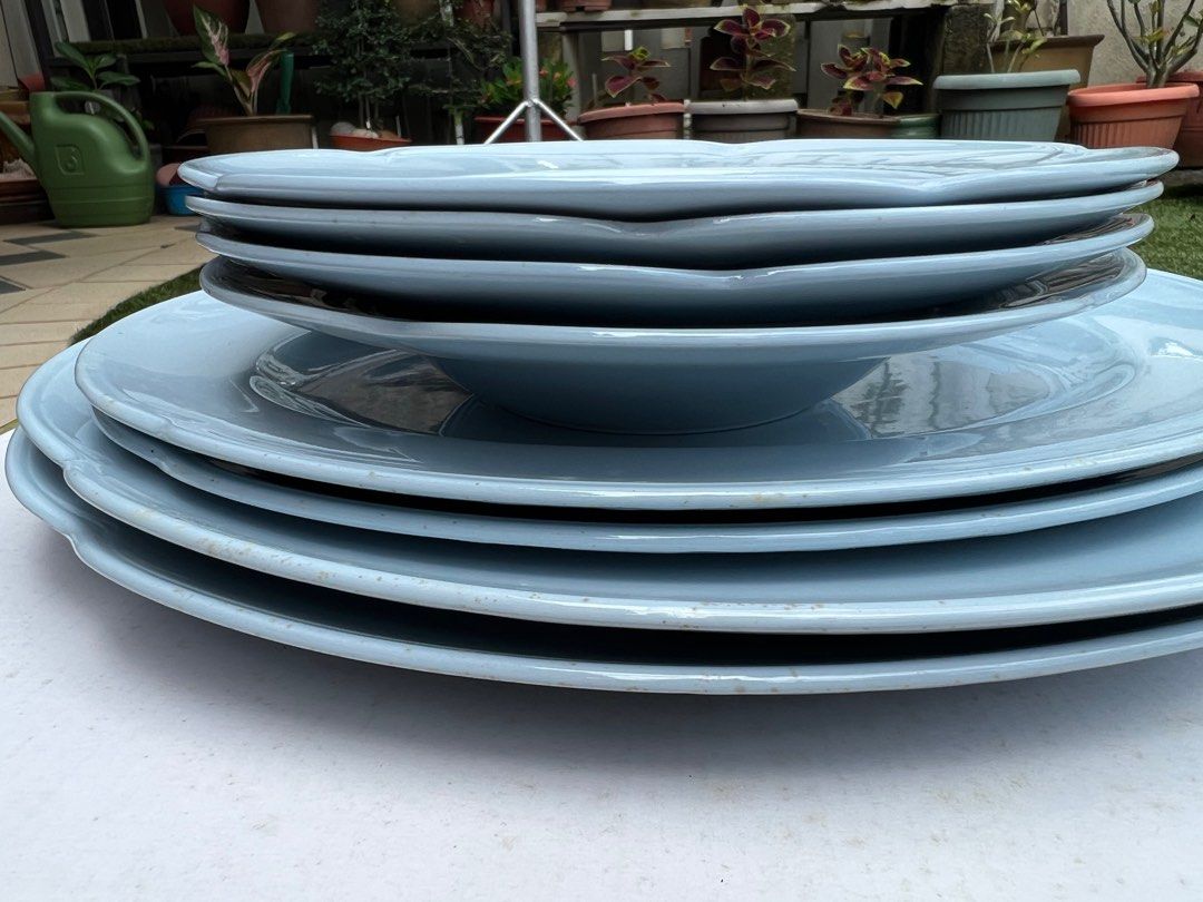 Sky Blue Dinnerware Set, Furniture & Home Living, Kitchenware ...