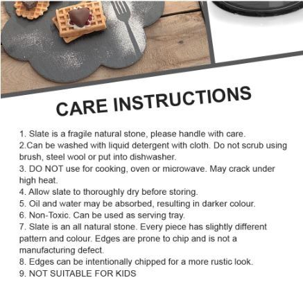 SLATE FOOD DISPLAY PLATTER NATURAL BLACK STONE PLATE KITCHEN HOME DECOR ...