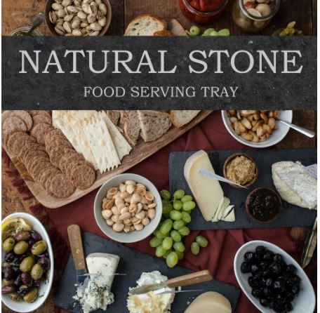 SLATE FOOD DISPLAY PLATTER NATURAL BLACK STONE PLATE KITCHEN HOME DECOR ...