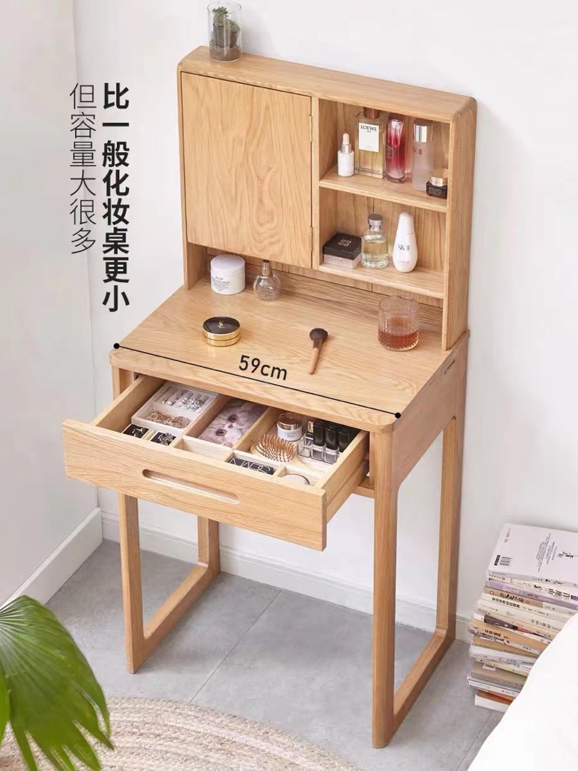 Slim Solid Wood Dressing Table (60CM width), Furniture & Home Living ...