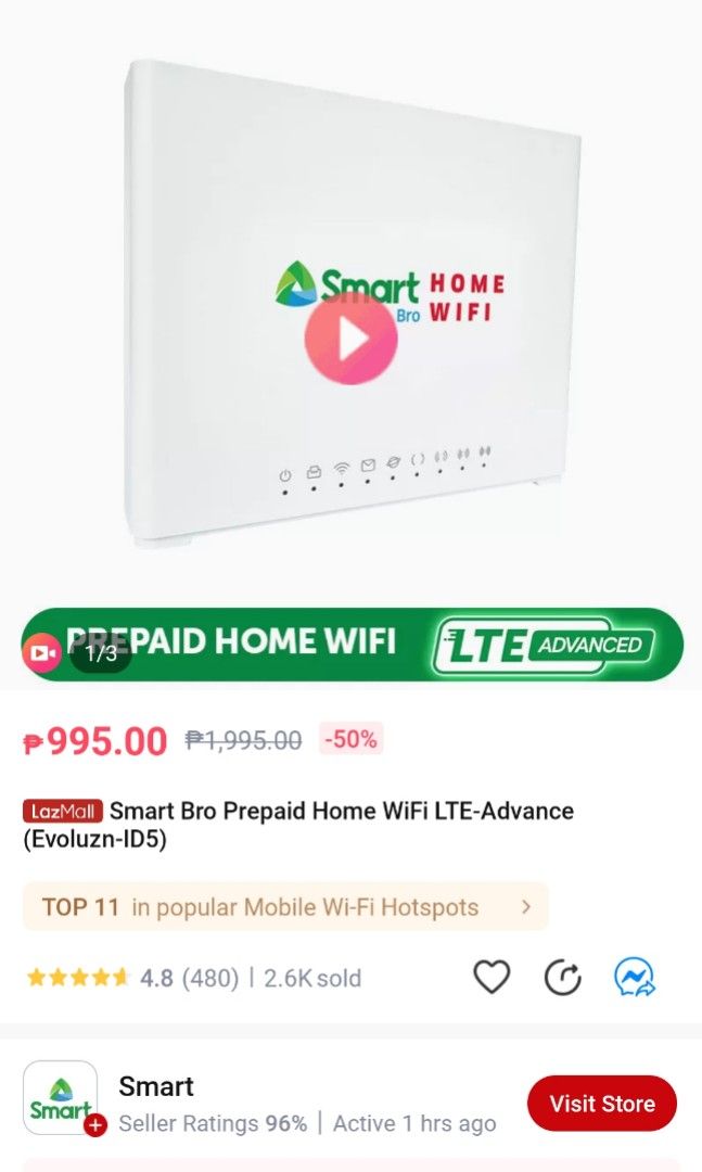 Smart bro prepaid home wifi LTE Advance, TV & Home Appliances, Other ...