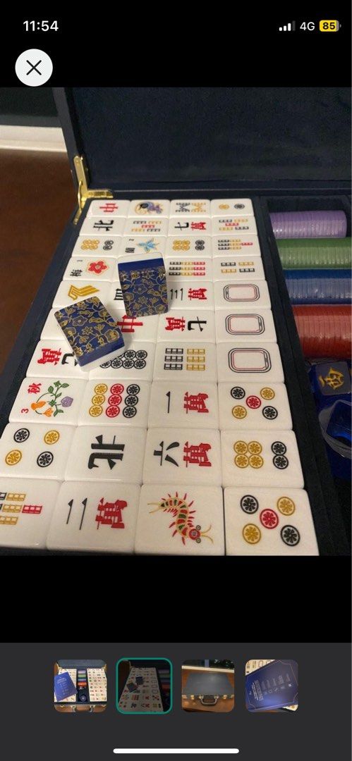 SQ Mahjong Set Batik Blue Limited Edition, Hobbies & Toys, Toys & Games ...
