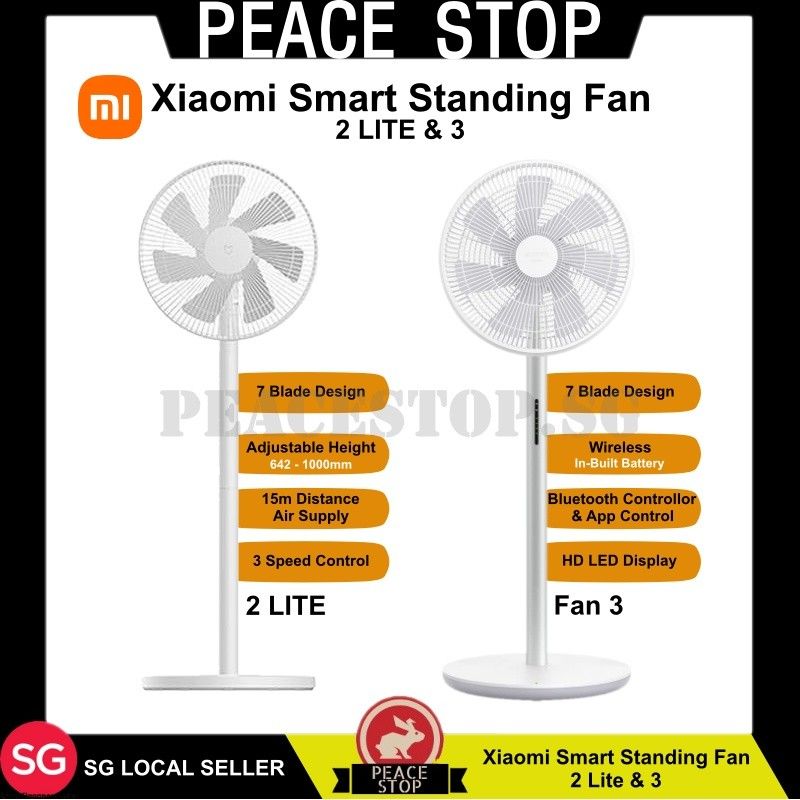 [Local Warranty] Xiaomi Fan 3 Cordless Fan App With Built-In Battery & Fan 2 Lite With ...