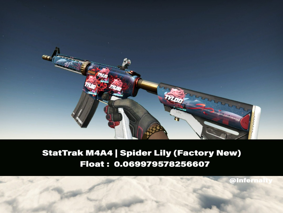 StatTrak M4A4 Spider Lily FN CSGO SKINS KNIVES, Video Gaming, Gaming ...