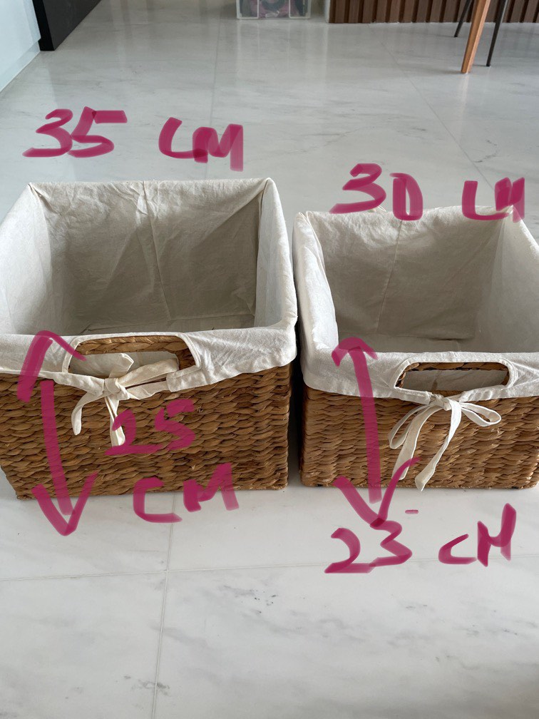 Straw solid baskets four for $30.00, Furniture & Home Living, Home ...