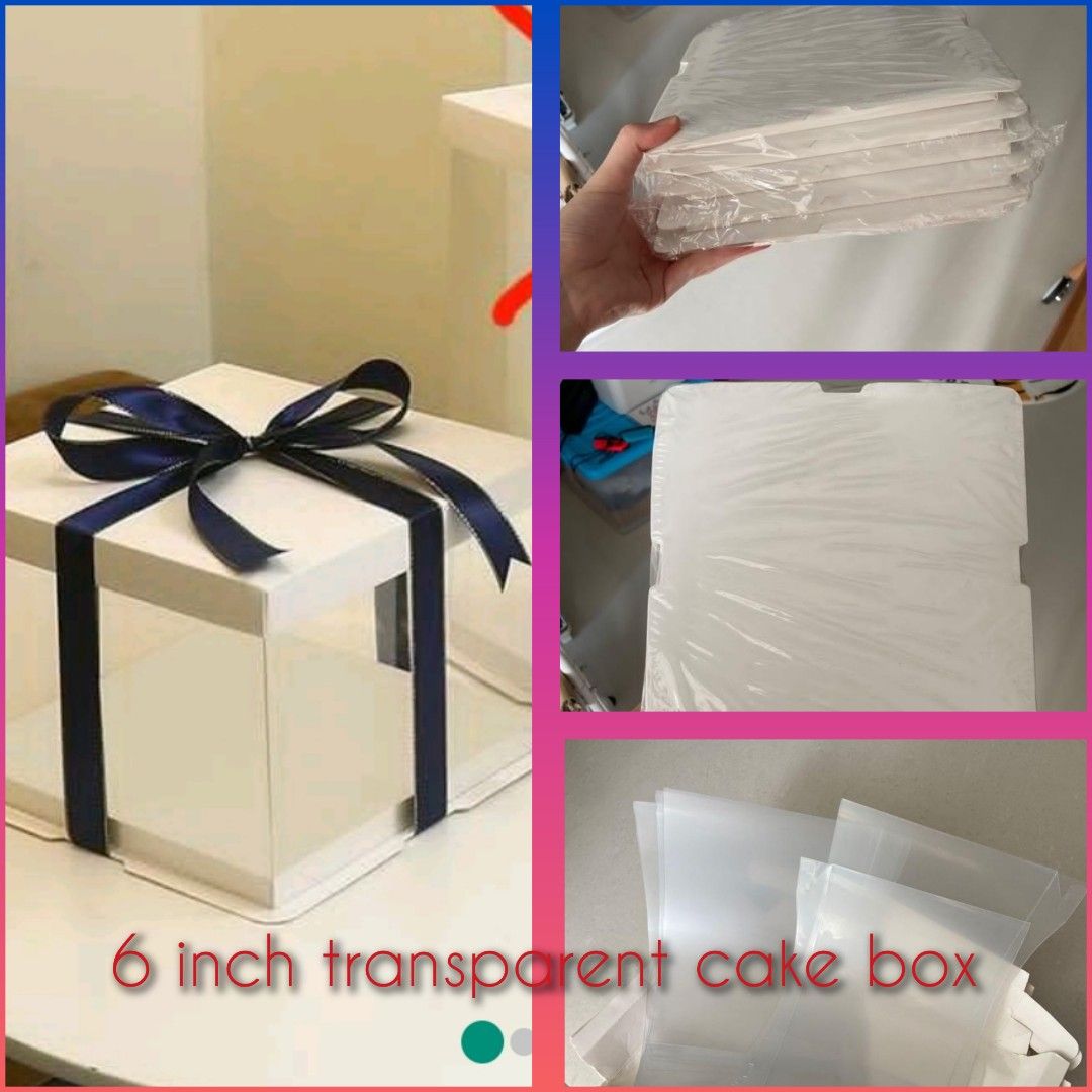 Transparent cake box, Food & Drinks, Homemade Bakes on Carousell