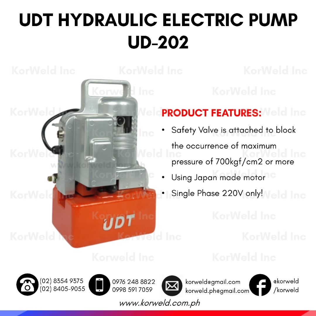 UDT Hydraulic Electric Pump UD-202, Commercial & Industrial, Construction Tools & Equipment on ...