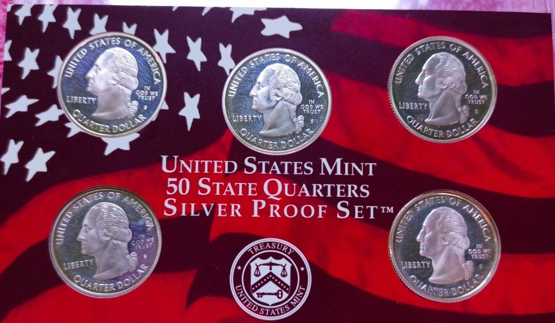 UNITED STATES MINT 50 STATE QUARTERS SILVER PROOF SET, Hobbies & Toys ...