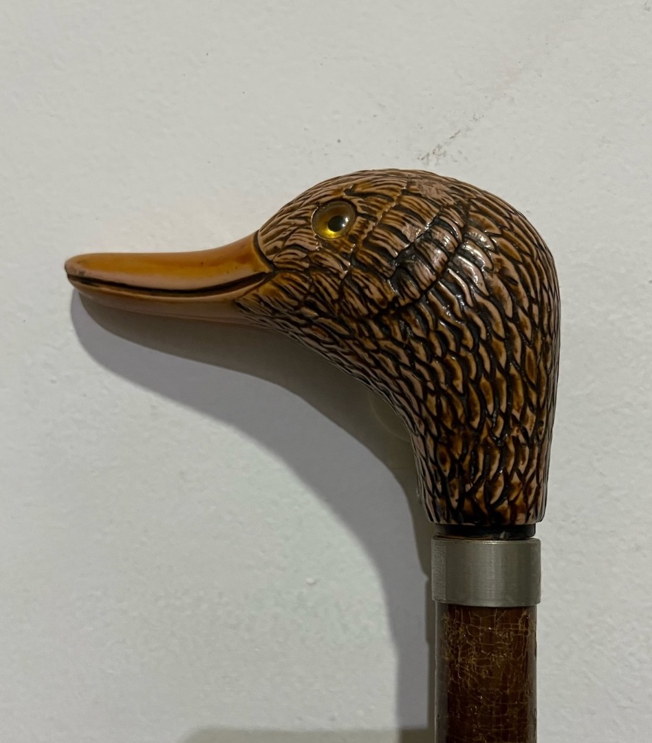 Vintage Walking Cane w/ Duck Handle, Hobbies & Toys, Memorabilia ...