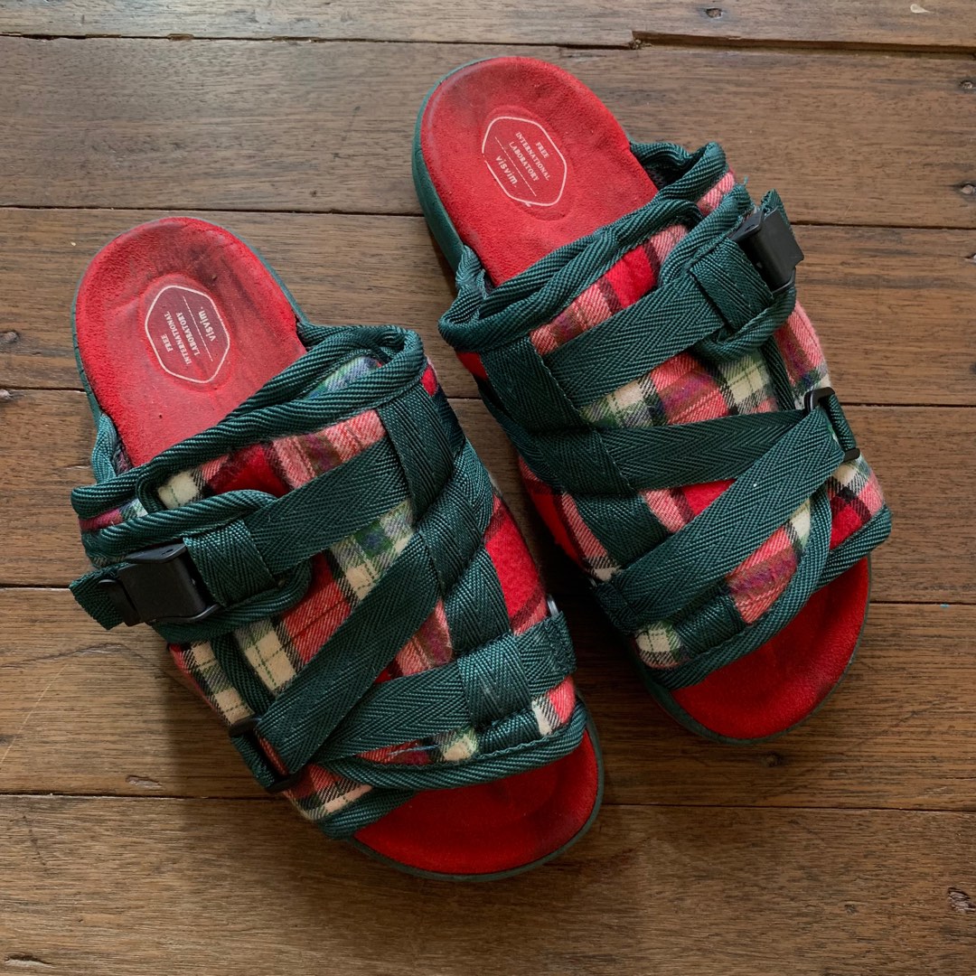 Visvim Plaid Christo, Men's Fashion, Footwear, Slippers & Slides on ...