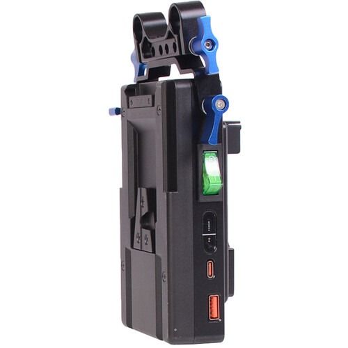 V-Mount Plate Adapter with selectable output from 5V-15V and with rod ...